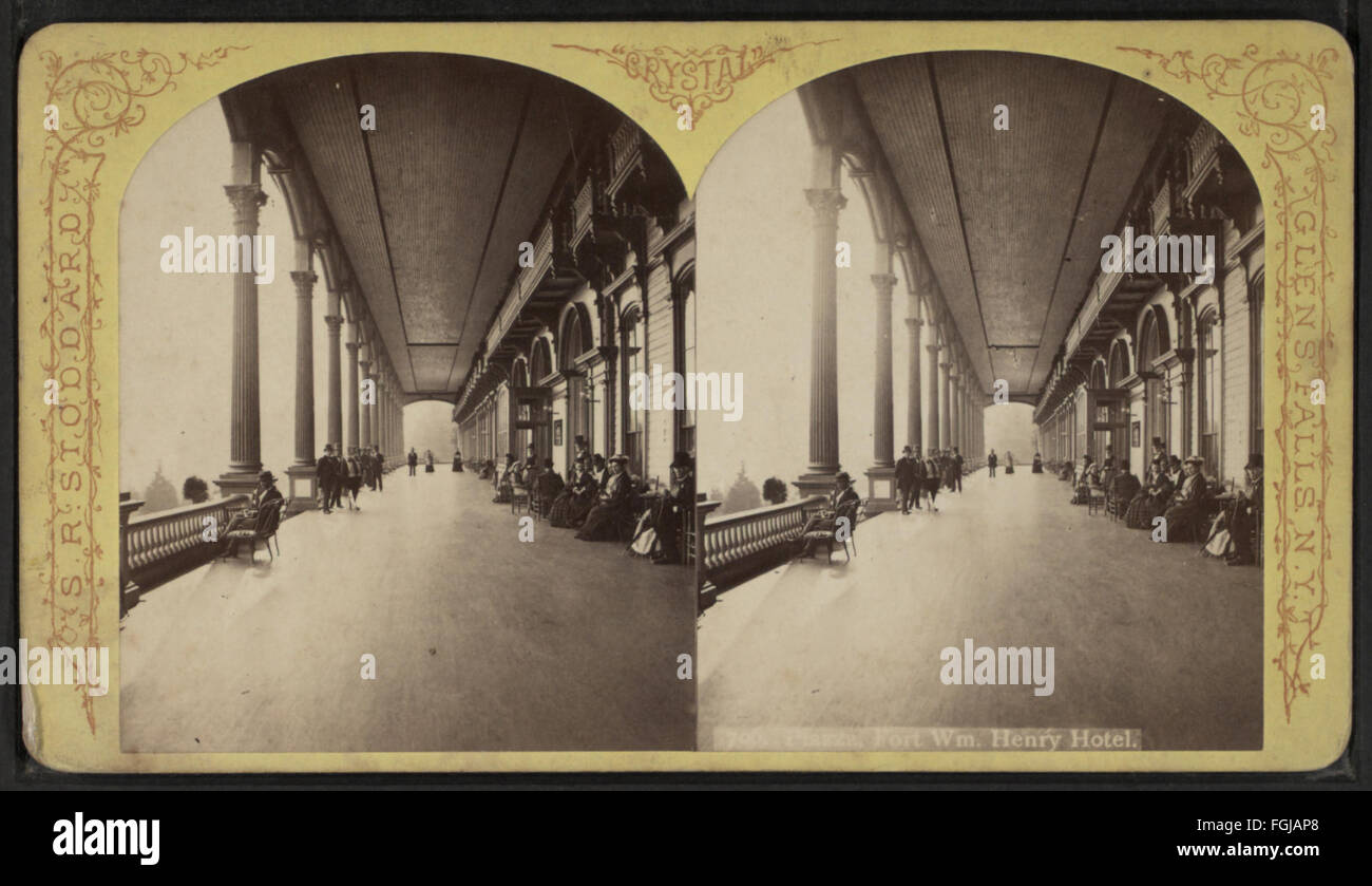 Piazza, Fort Wm. Henry Hotel, by Stoddard, Seneca Ray, 1844-1917 , 1844 ...