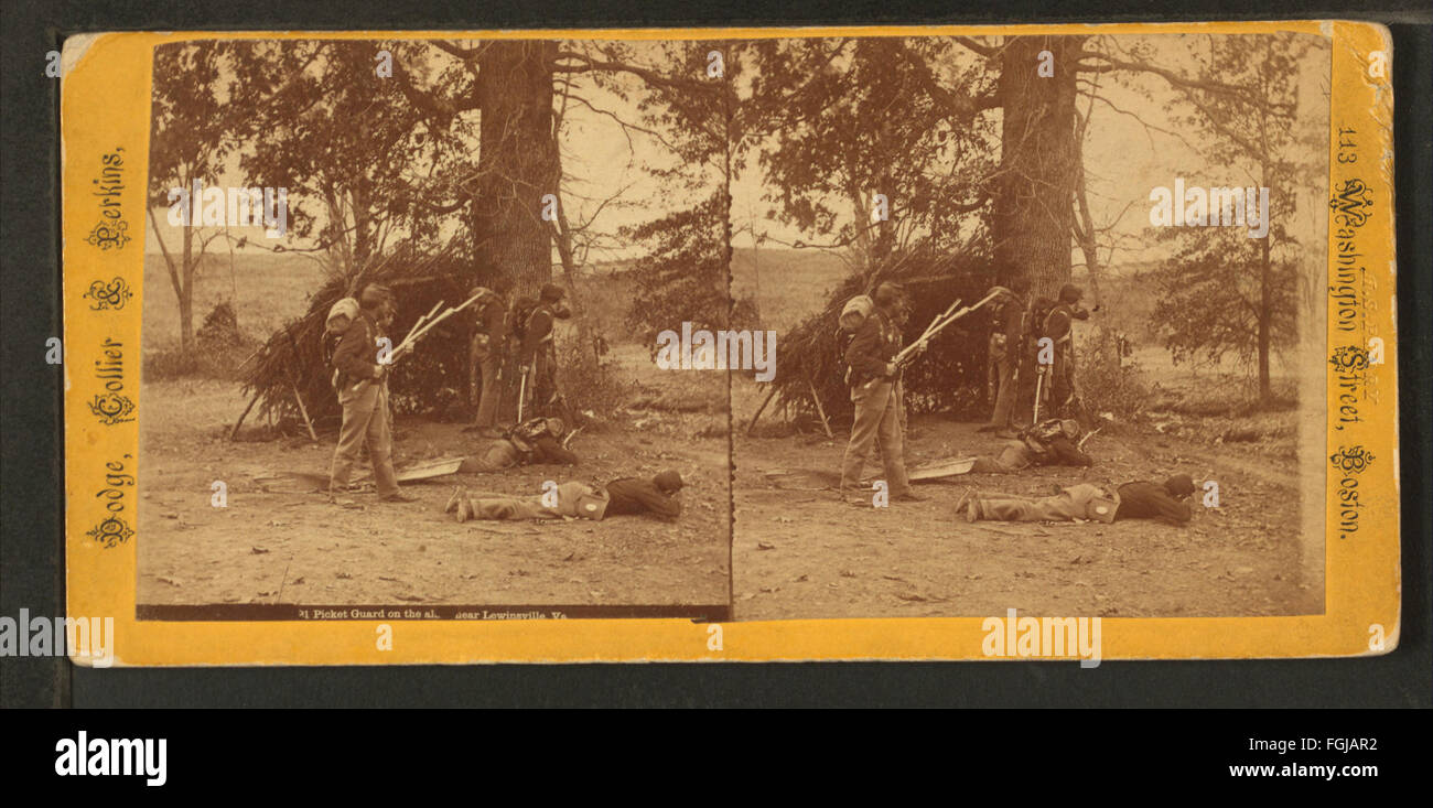 This photograph by Dodge, Collier & Perkins shows a picket guard on the ...