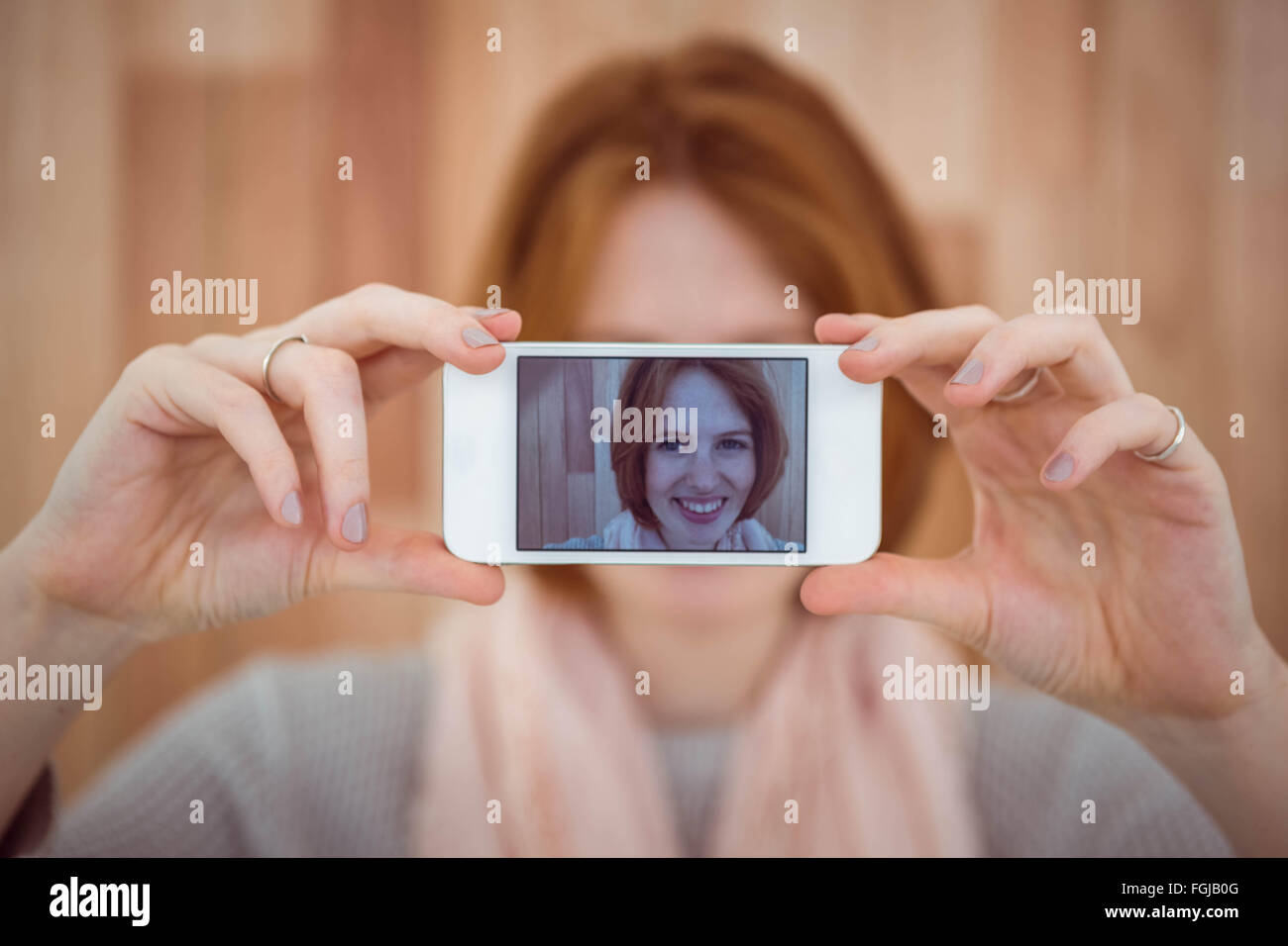 Red haired hipster taking selfie Stock Photo - Alamy