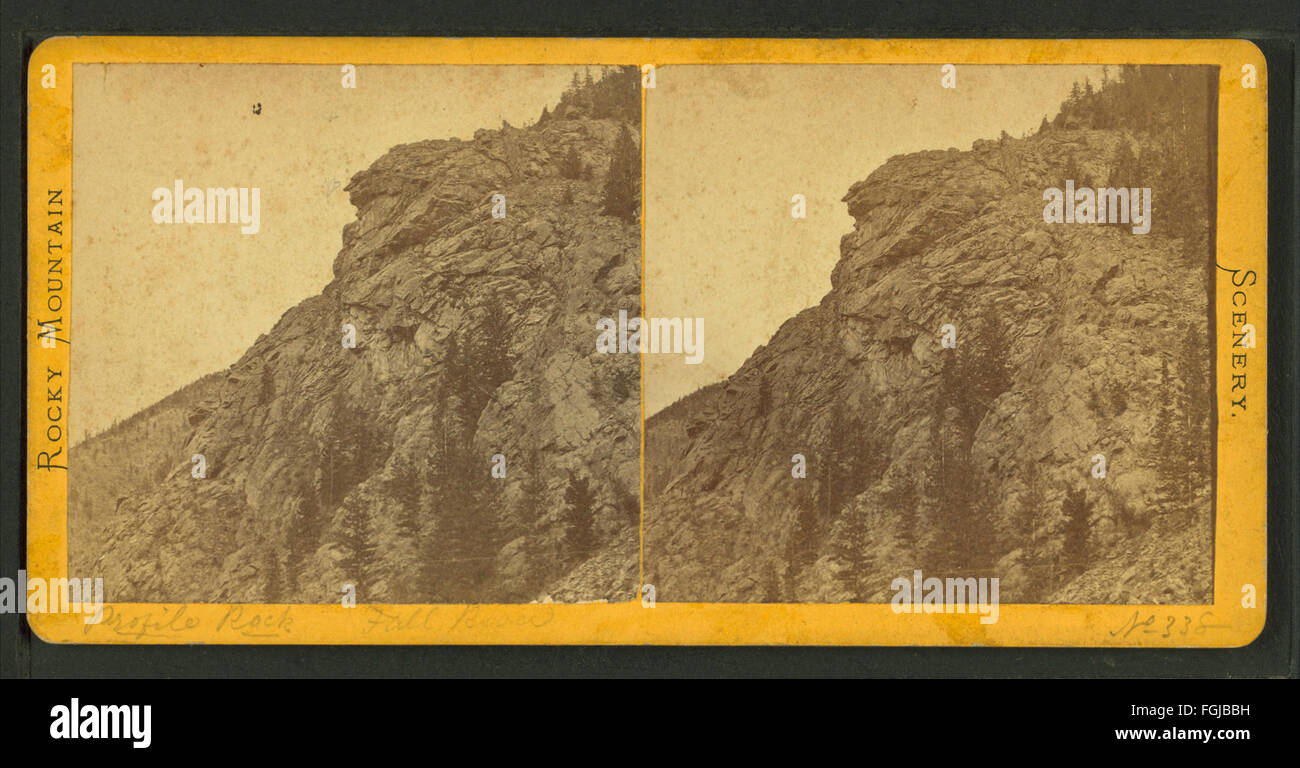 A photograph by William Gunnison Chamberlain showing Profile Rock in ...
