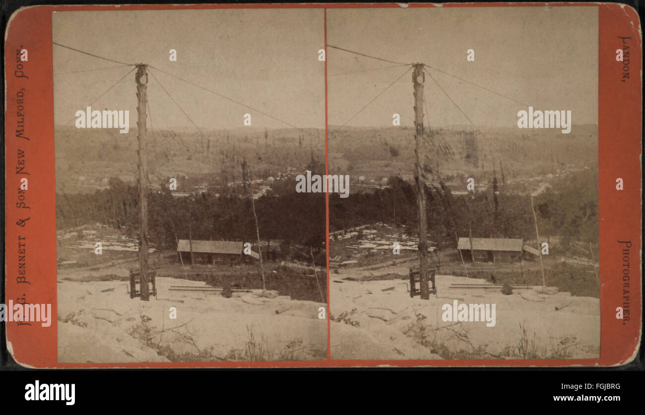 A view of the quarries at Mine Hill, Roxbury, captured by Seth C ...