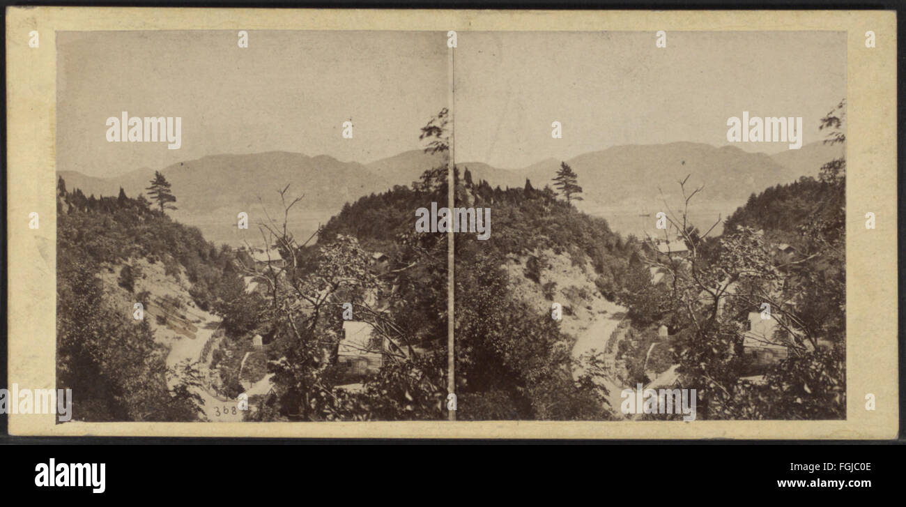 A photograph showing a view from Cornwall, looking towards Break-Neck ...