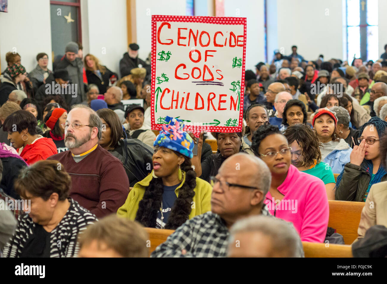 Flint, Michigan USA - 19th February 2016 - Residents rallied at the ...
