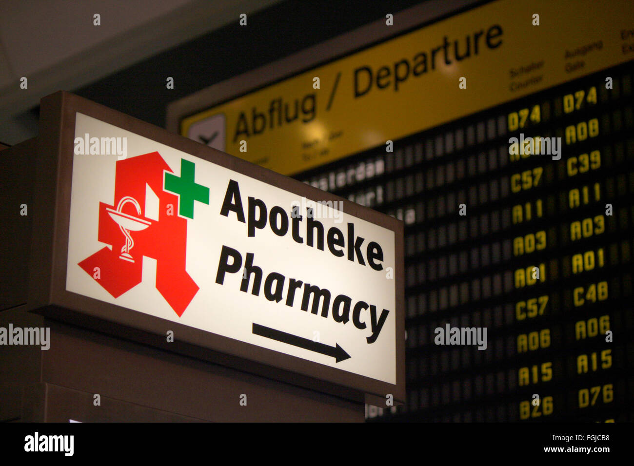 "Apotheken" Symbol, Flughafen Tegel, Berlin Stock Photo - Alamy