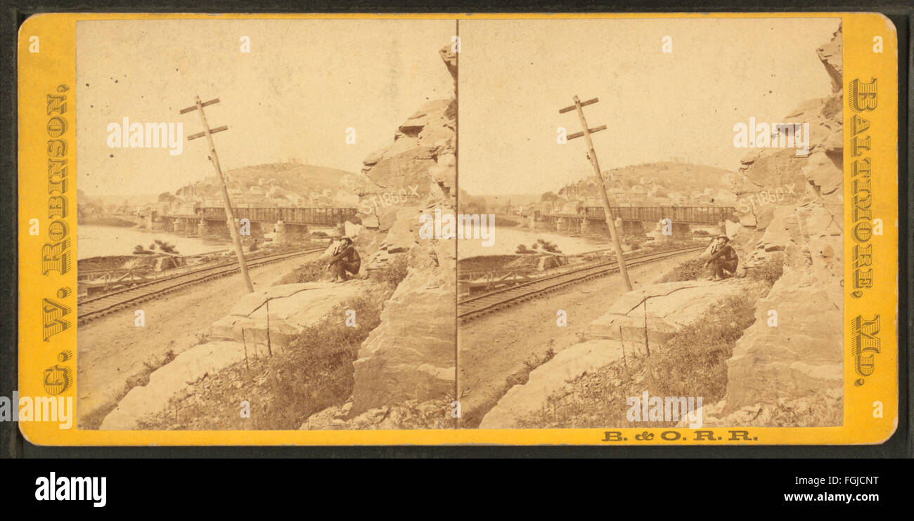 The B&O Railroad Bridge at Harper's Ferry, photographed in stereoscopic ...