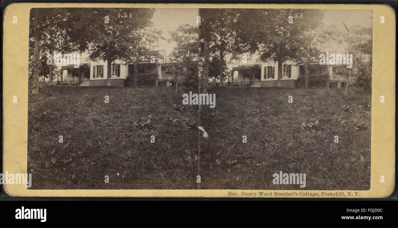 A photograph of Rev. Henry Ward Beecher's cottage in Peekskill, New ...
