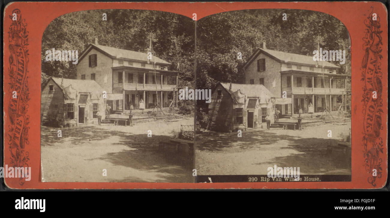 This photograph by J. Loeffler depicts the Rip Van Winkle House, a ...