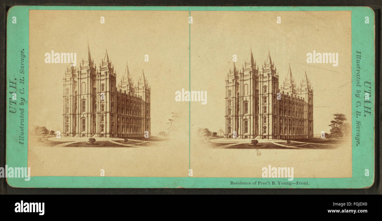 Photograph of the Salt Lake Temple in Utah, showcasing its distinctive ...