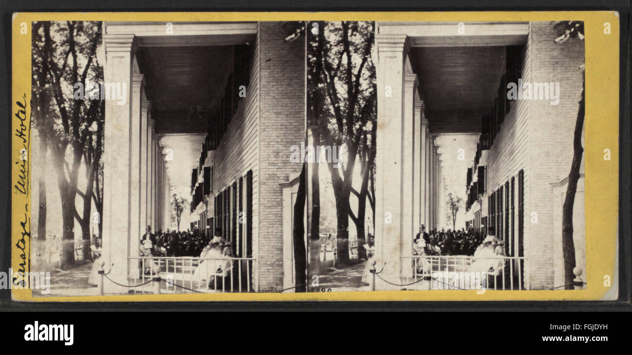 Photograph showing the balcony of the Union Hotel, taken by E. & H.T ...