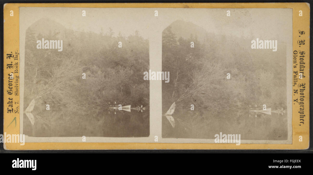 A photograph by Seneca Ray Stoddard showcasing Shelving Rock Bay ...