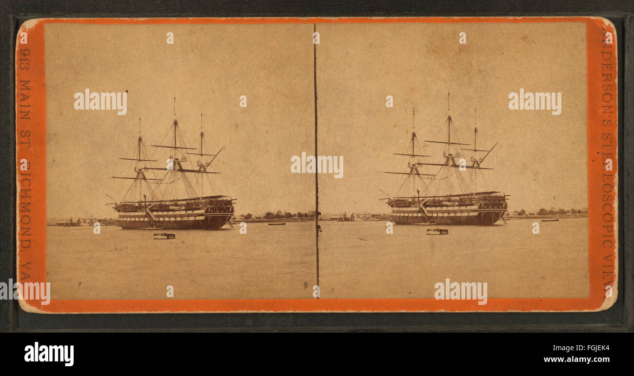 A photograph of a ship on James River, captured by David H. Anderson ...