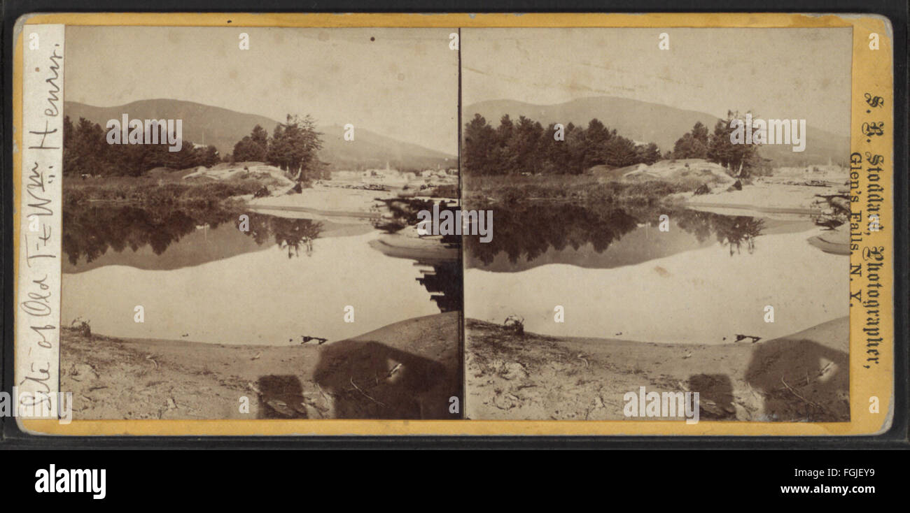 This photograph by Seneca Ray Stoddard depicts the site of the Old Fort ...