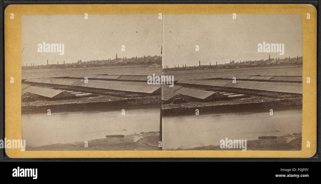 Photograph of a solar salt works, taken by John Austen. The image ...