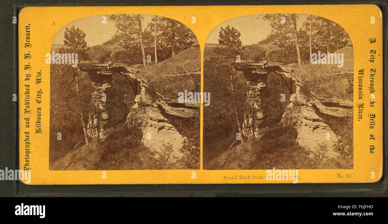 A photograph by Henry Hamilton Bennett showing Stand Rock from the ...