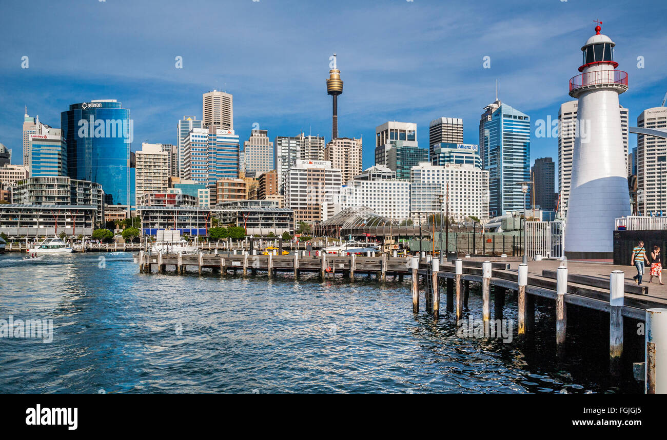 Australia, NSW, Sydney, view of Darling Harbour with Cape Bowling Green ...