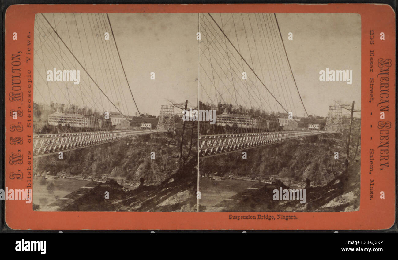 This photograph by John S. Moulton captures the Suspension Bridge at ...