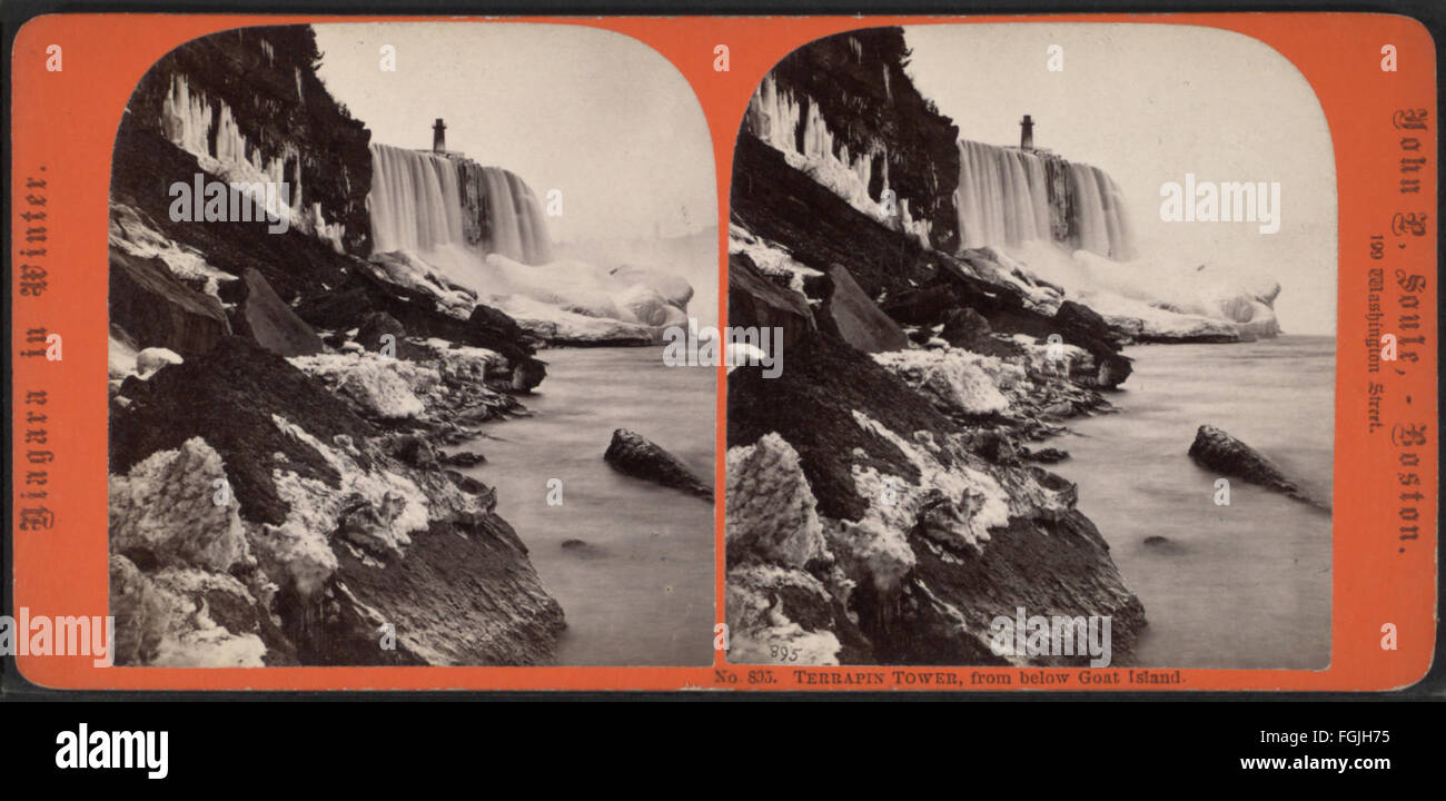 A photograph by John P. Soule showing Terrapin Tower from below Goat ...