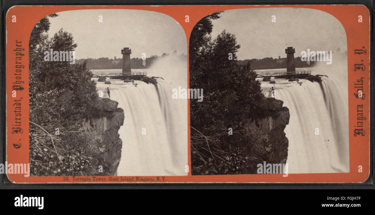 A photograph of the Terrapin Tower on Goat Island at Niagara Falls ...