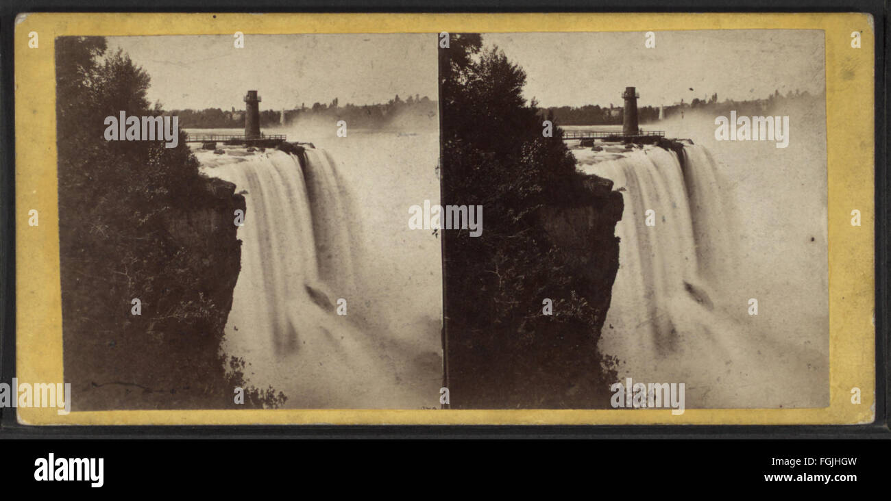 A photograph of Terrapin Tower from Goat Island, showing the view of ...