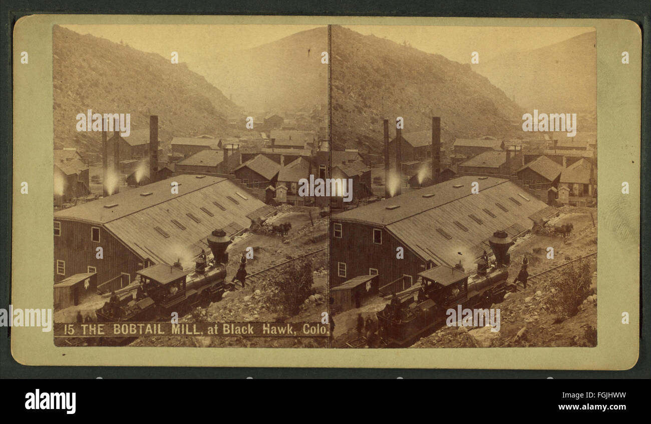 A photograph by Charles Weitfle showing the Bobtail mill in Black Hawk ...