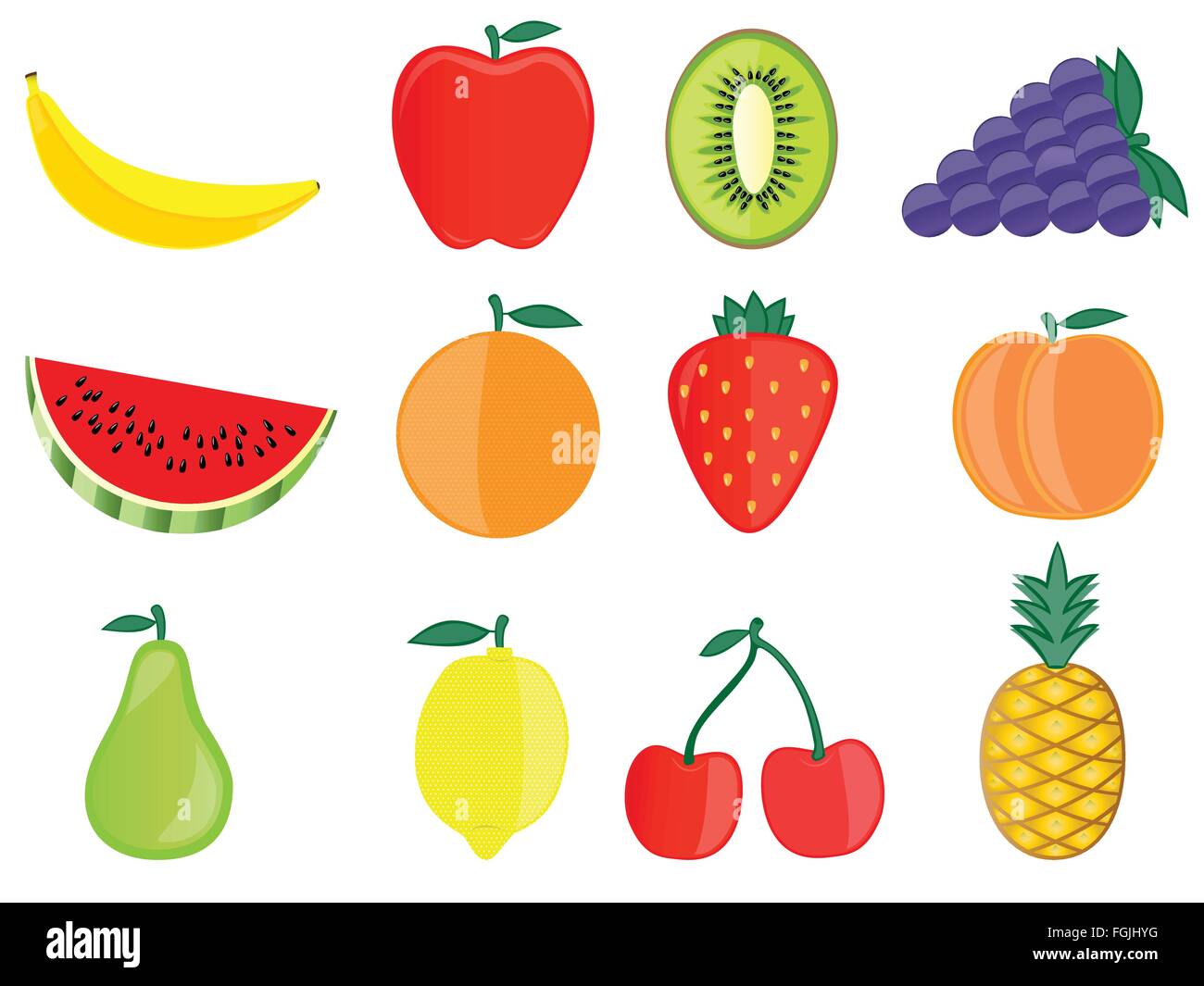Common fruits vector illustration Stock Vector Image & Art - Alamy