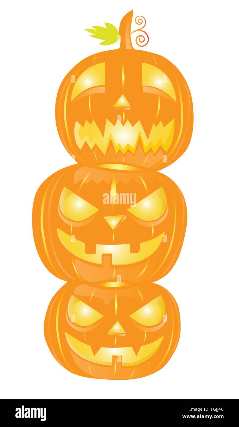 Three pumpkins Stock Vector Images - Alamy