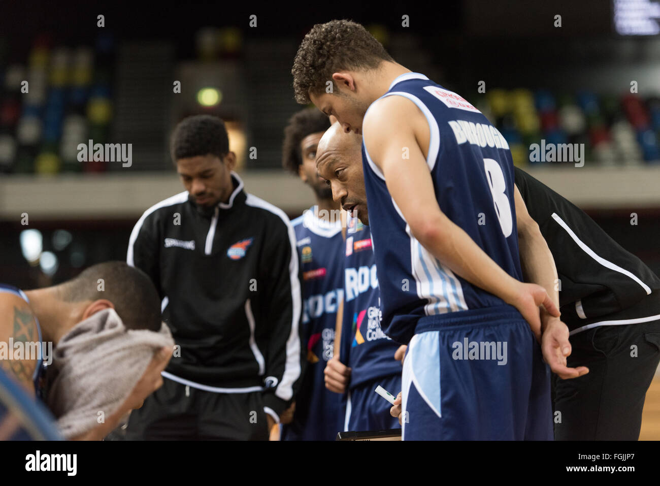 London, England, 20 February 2016. Glasgow Rocks Sterling Davis (Coach ...