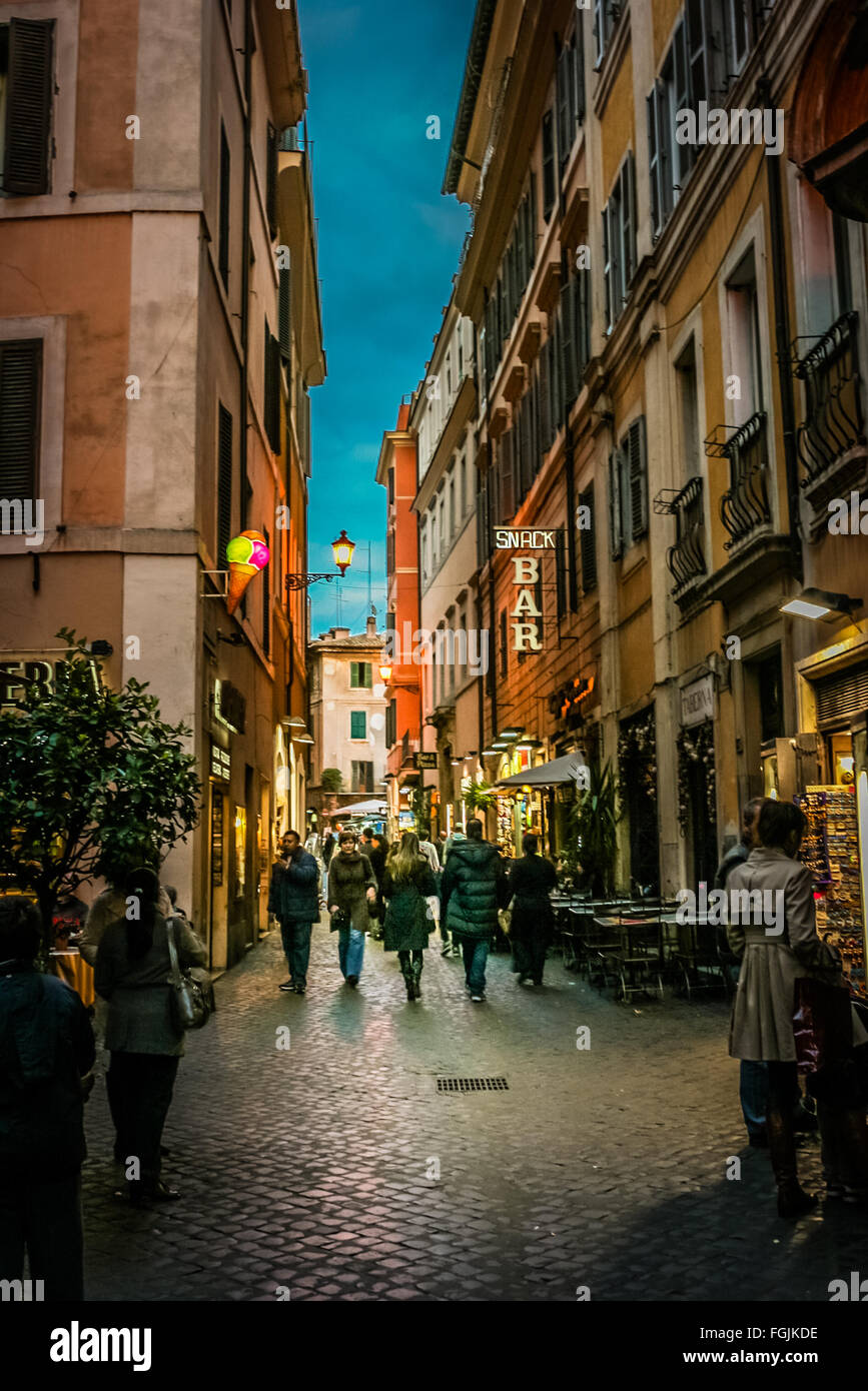 Street scene with cafe and bar in Rome, Italy Stock Photo - Alamy
