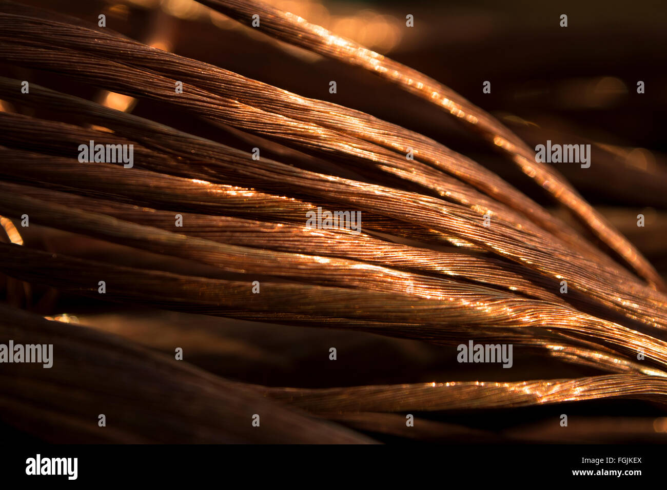 Stripped copper cable Stock Photo - Alamy