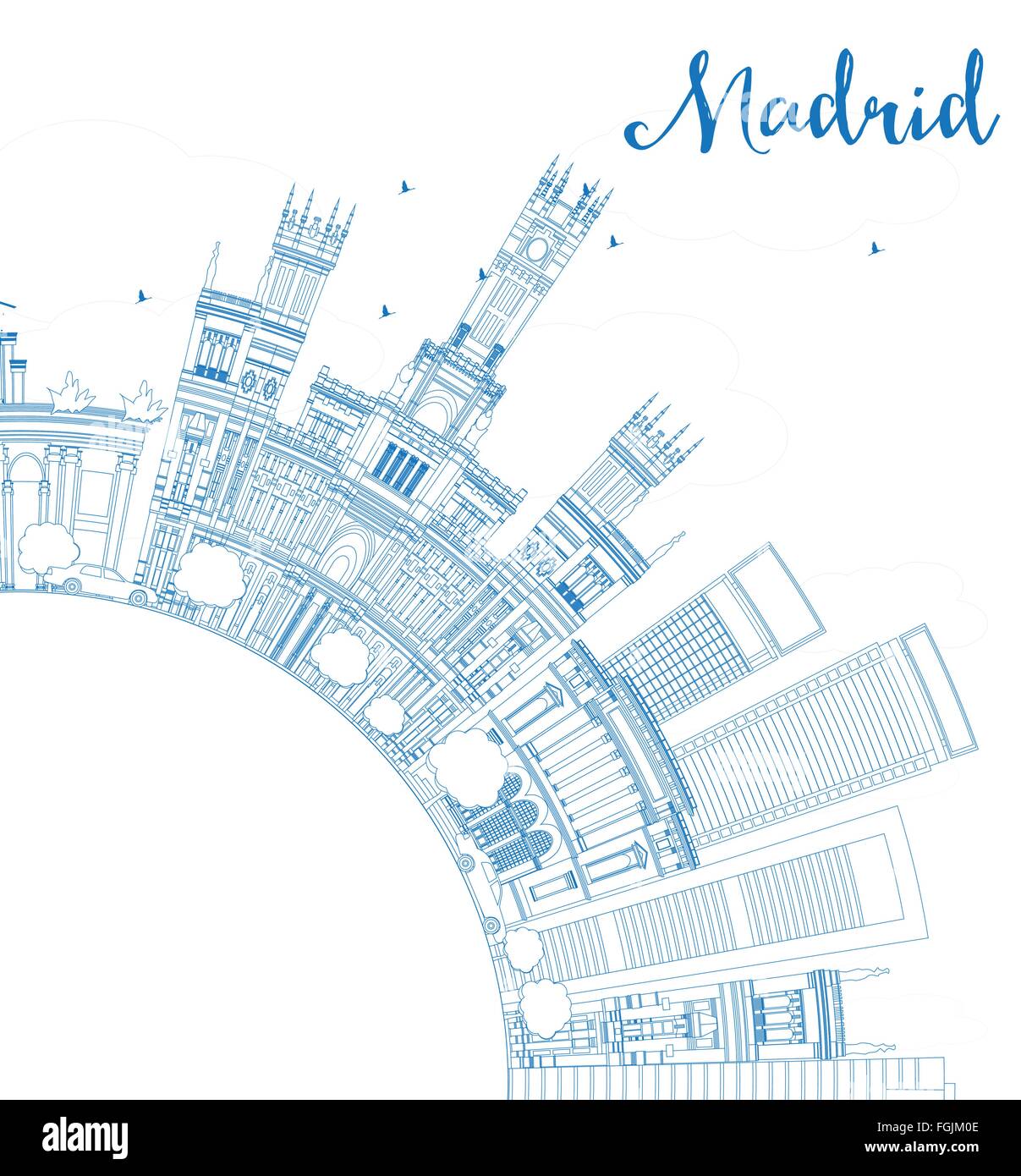 Madrid panoramic view Stock Vector Images - Alamy