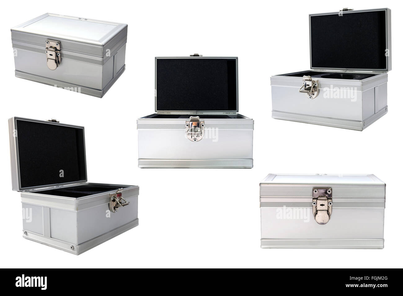 Aluminum silver toolbox isolated on white background Stock Photo - Alamy