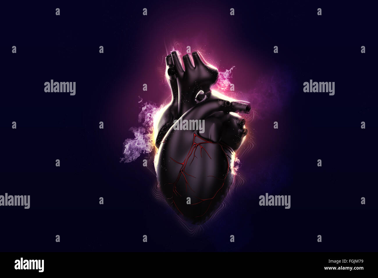 Burning heart illustration hi-res stock photography and images - Alamy