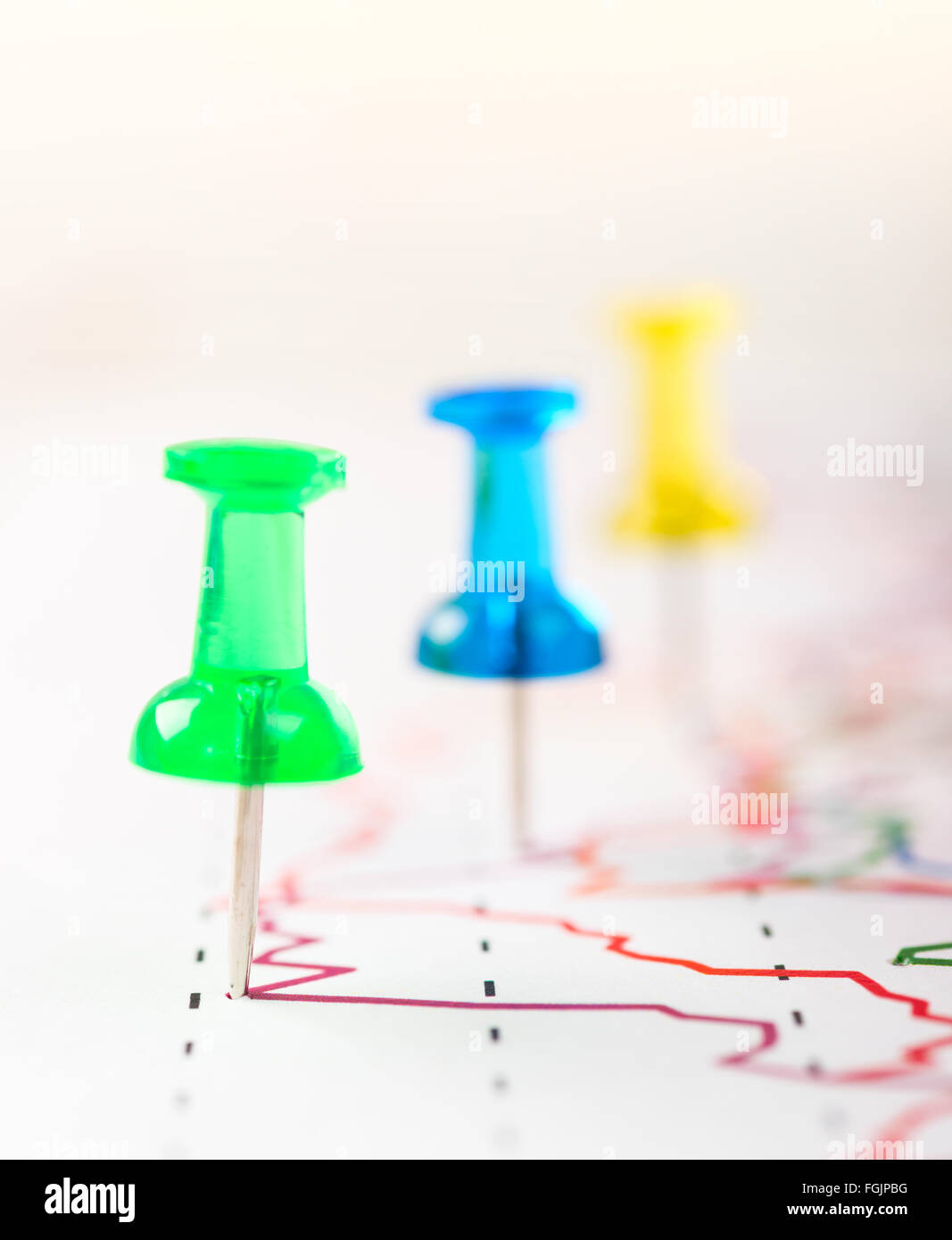 Close up of pin on graph data. Finance concept Stock Photo - Alamy