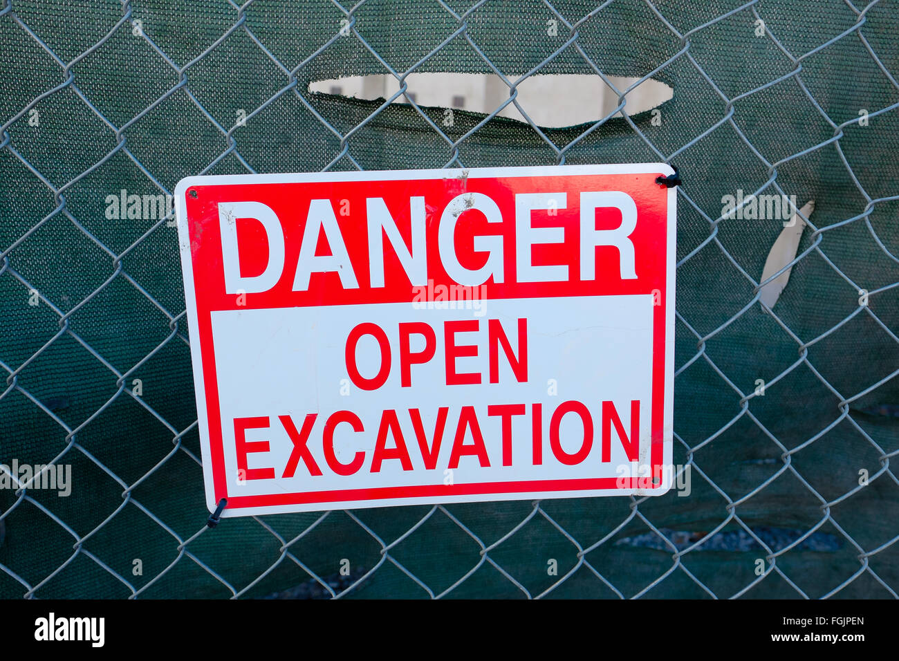 Danger open excavation sign construction hi-res stock photography and ...
