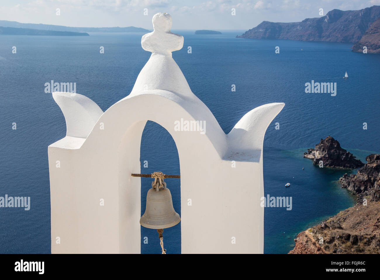 Santorini - The bell tower of typically little church in Oia (Ia Stock ...