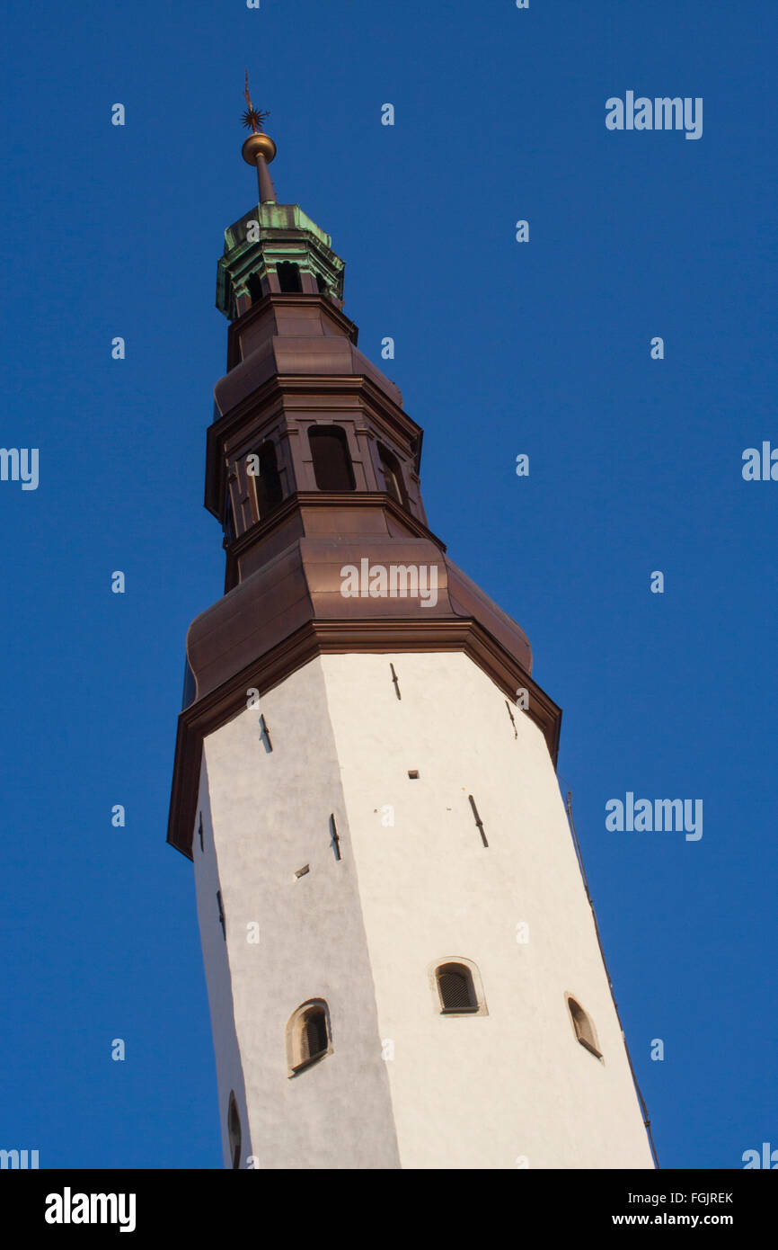 Octagonal spire of the Church of the Holy Ghost Tallinn, Estonia Stock ...