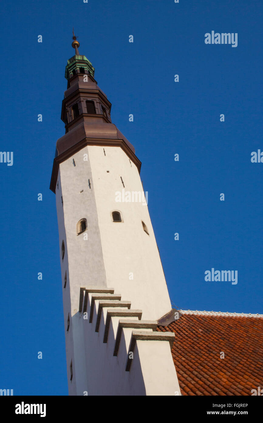 Octagonal spire and crow-stepped gables of the Church of the Holy Ghost ...