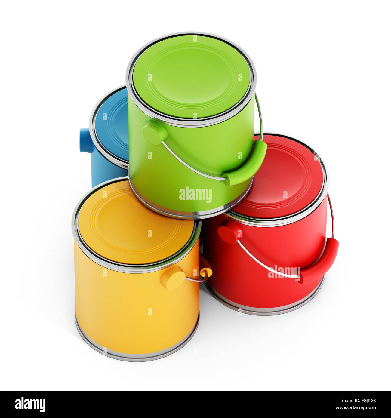 Multi colored paint brush isolated on white background Stock Photo - Alamy