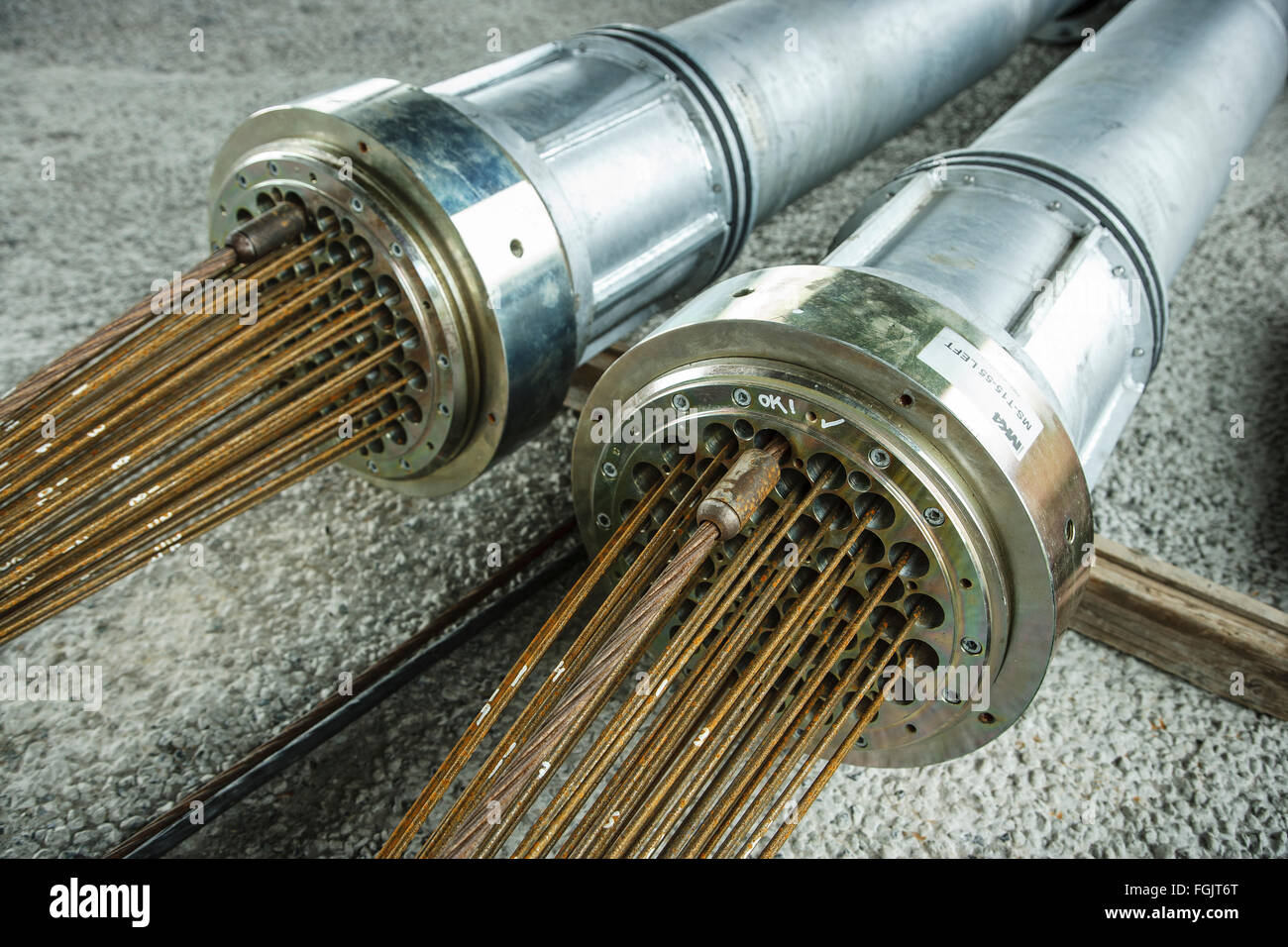 cable suspension bridge under construction uk Stock Photo - Alamy