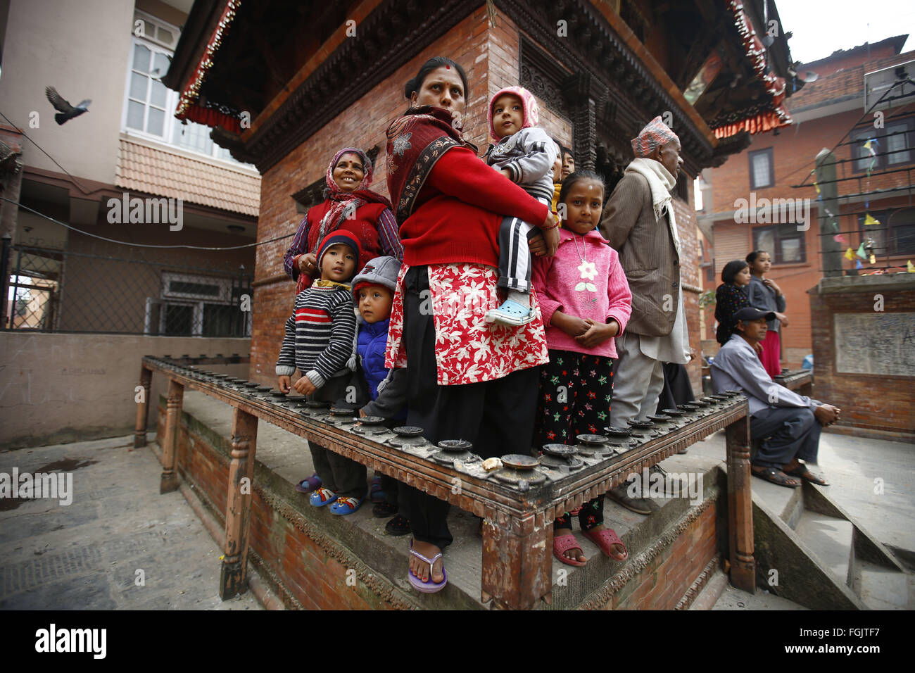 Kathmandu, Nepal. 20th Feb, 2016. Nepalese people observe as deities ...