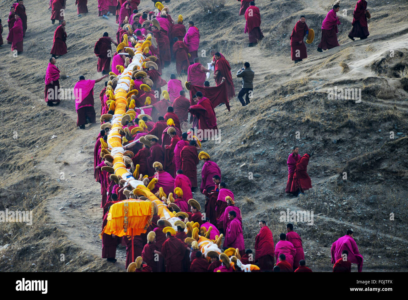 Xiahe, China's Gansu Province. 20th Feb, 2016. Lamas of Labrang ...