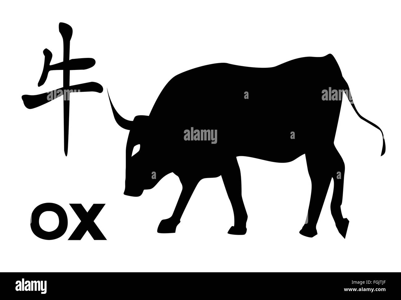 The Chinese logogram and rat silhouette depicting the Chinese year of ...