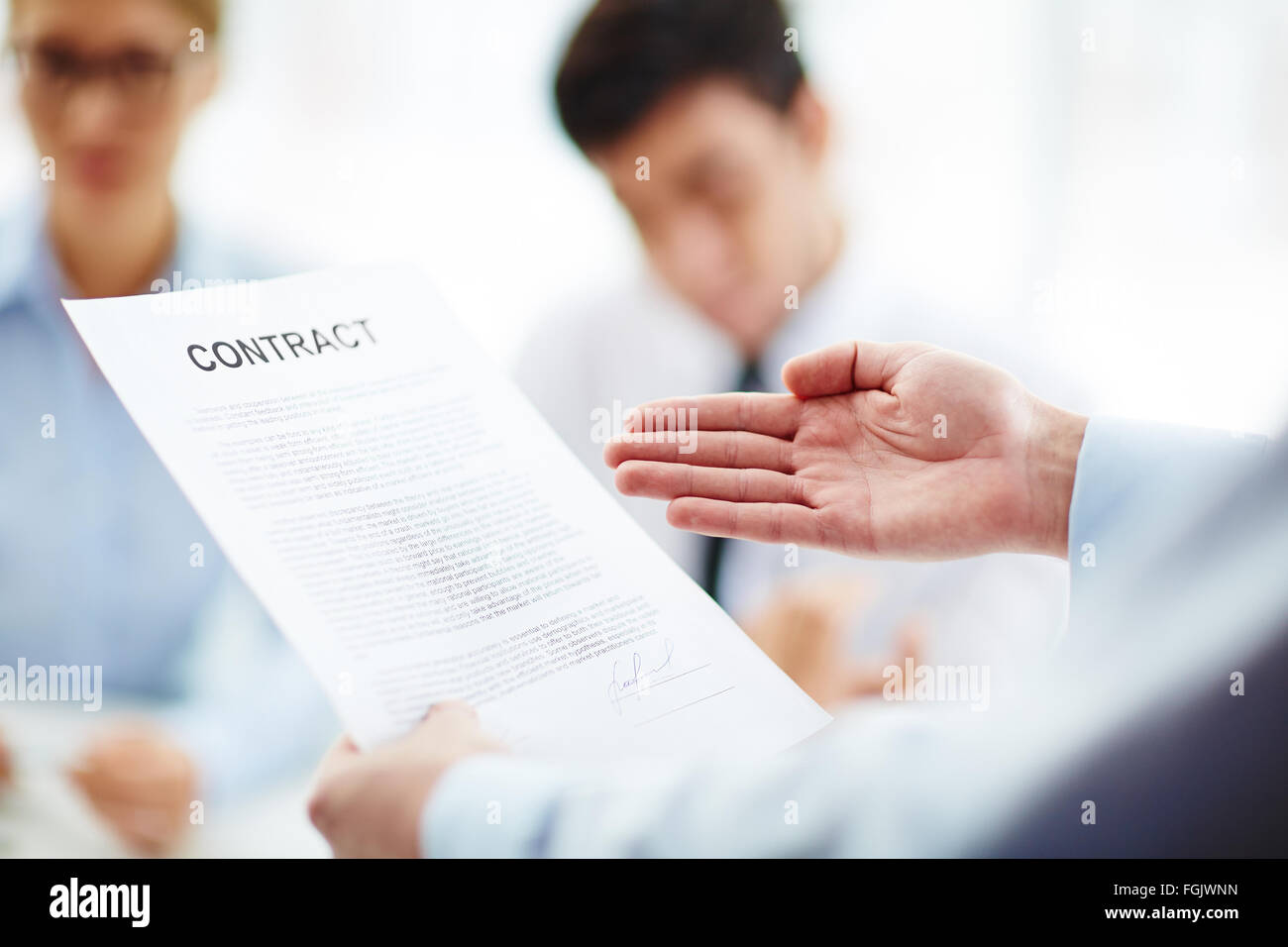 Businessman pointing hand contract hi-res stock photography and images ...