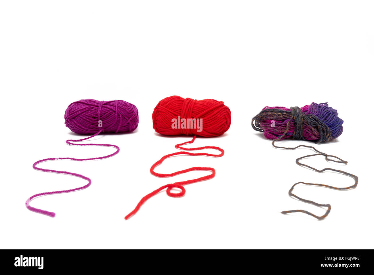 Balls of yarn isolated on white background Stock Photo - Alamy