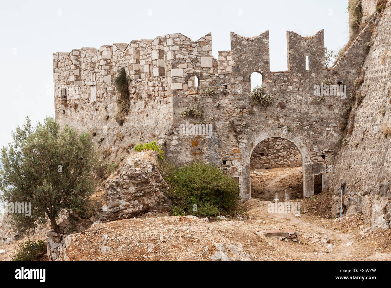 Akronafplia Fortress ruins Nafplio, Peloponnese, Greece Stock Photo - Alamy