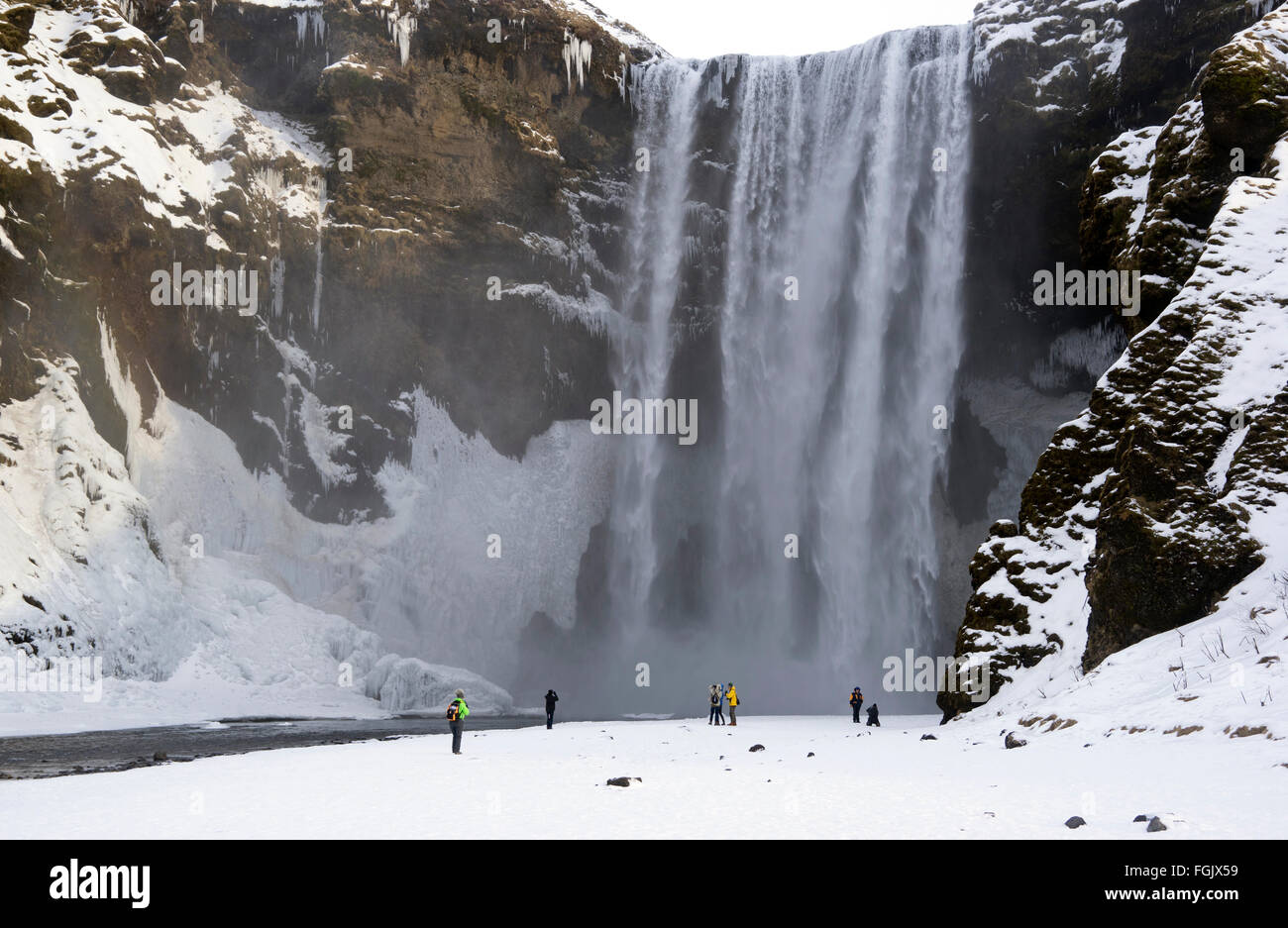 Skógafoss waterfall during the winter,Iceland Stock Photo - Alamy