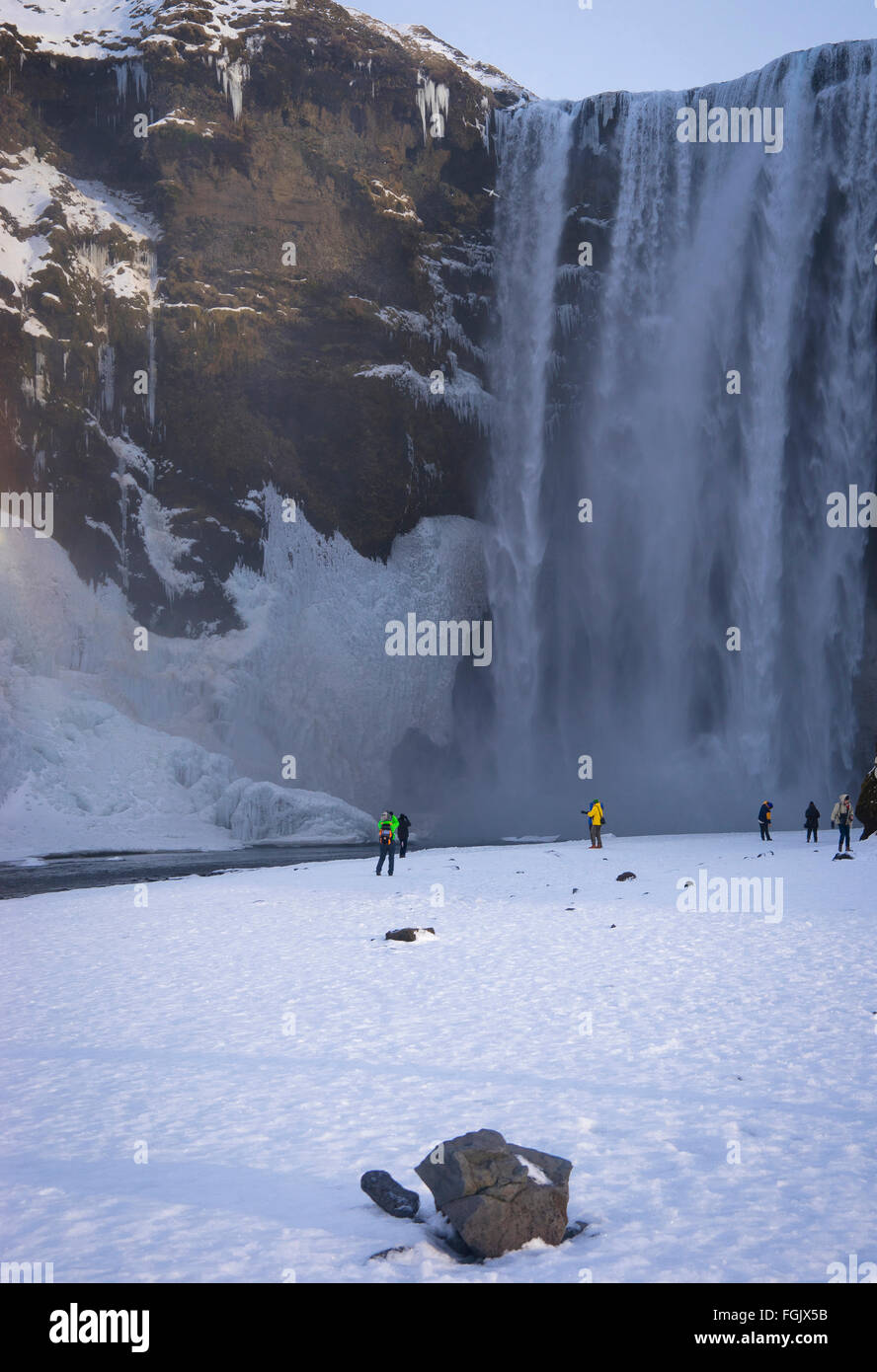 Skógafoss waterfall during the winter,Iceland Stock Photo - Alamy