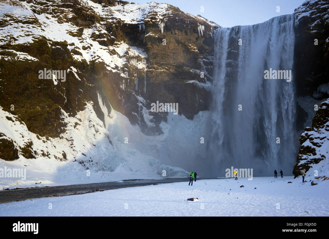 Skógafoss waterfall during the winter,Iceland Stock Photo - Alamy