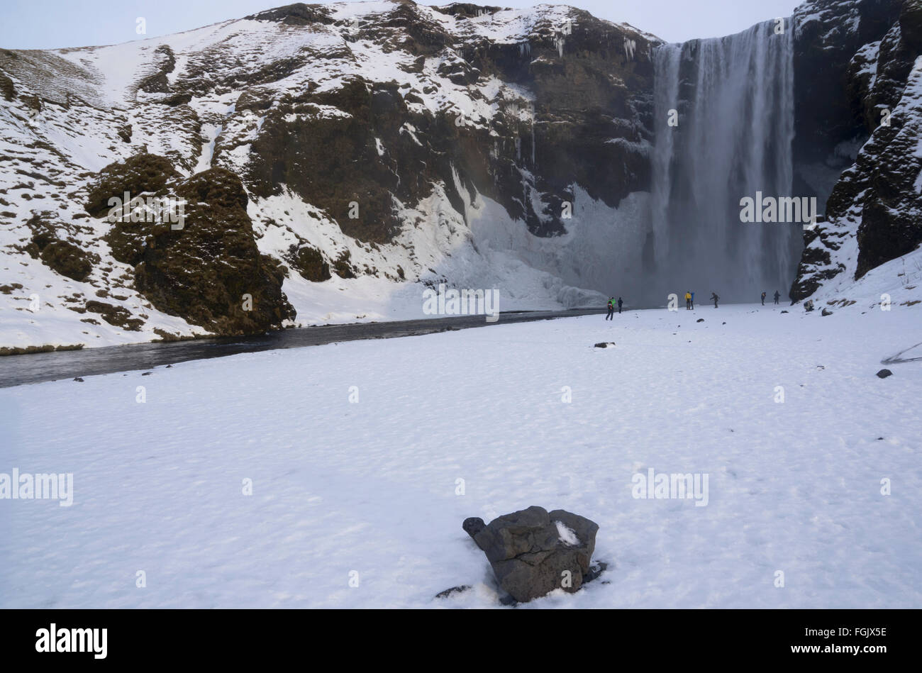 Skógafoss waterfall during the winter,Iceland Stock Photo - Alamy
