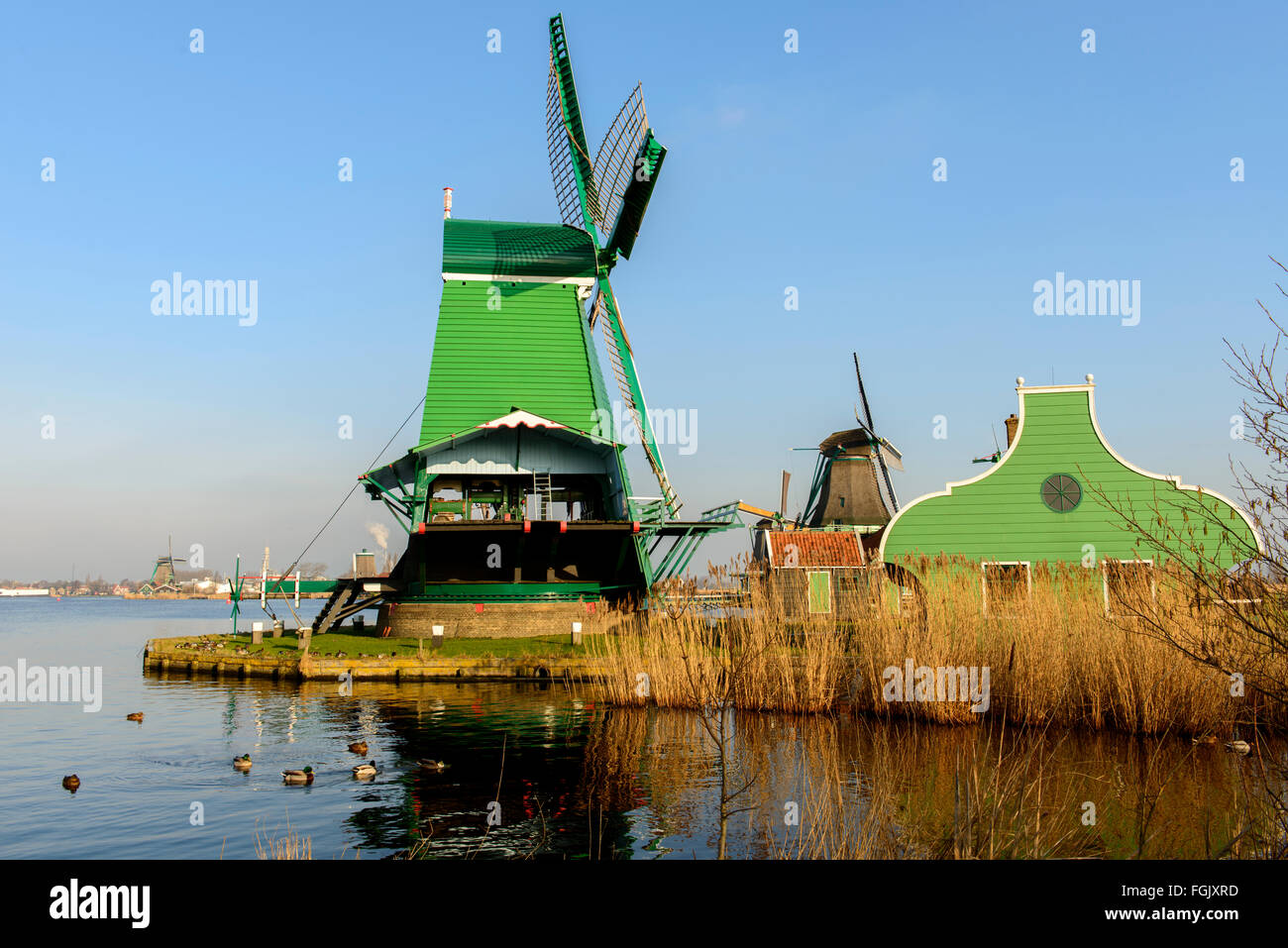 Traditional dutch windmill zaanse hi-res stock photography and images ...